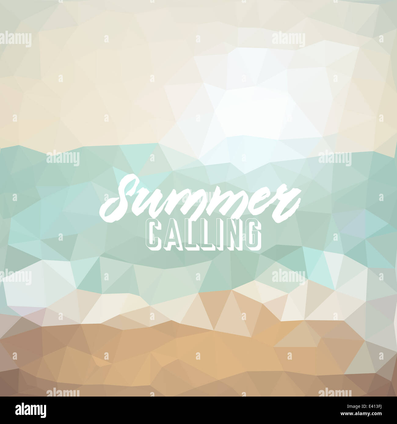 Summer calling. Poster on tropical beach background. Raster version ...