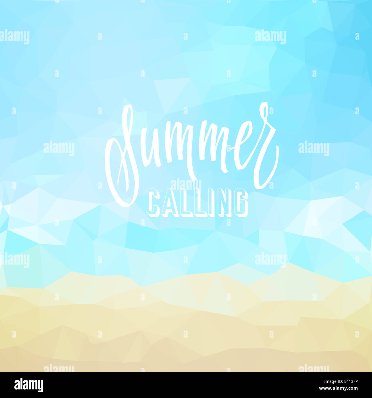 Summer calling. Poster on tropical beach background. Raster version ...