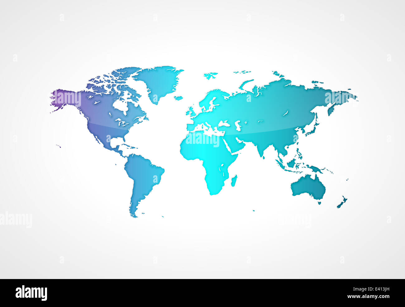 Blue world map Stock Photo - Alamy