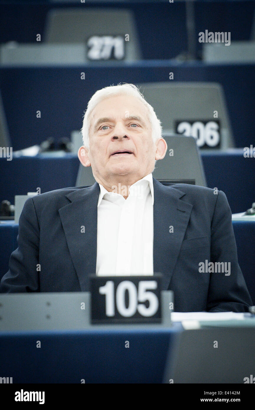 Polish MEP Jerzy Buzek attends the second day of plenary session at the ...