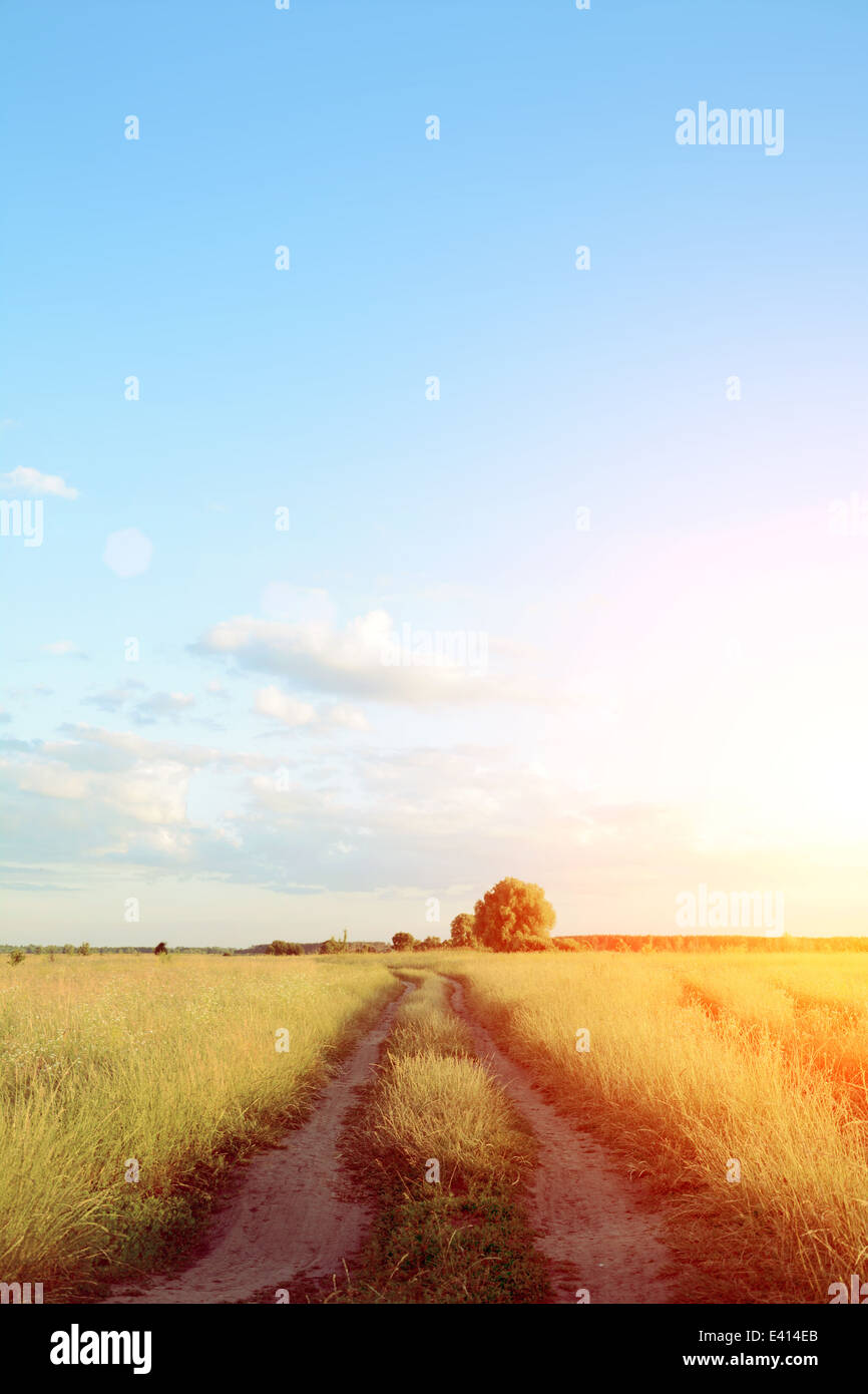 Road lane and deep sky. Nature design Stock Photo - Alamy