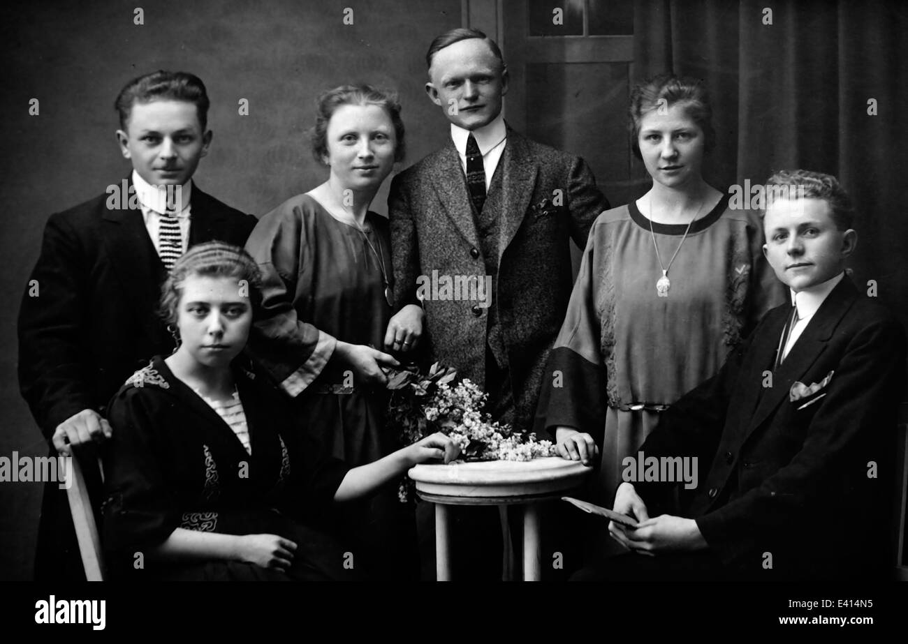 Germany, historical group picture of three couples from 1920s Stock ...