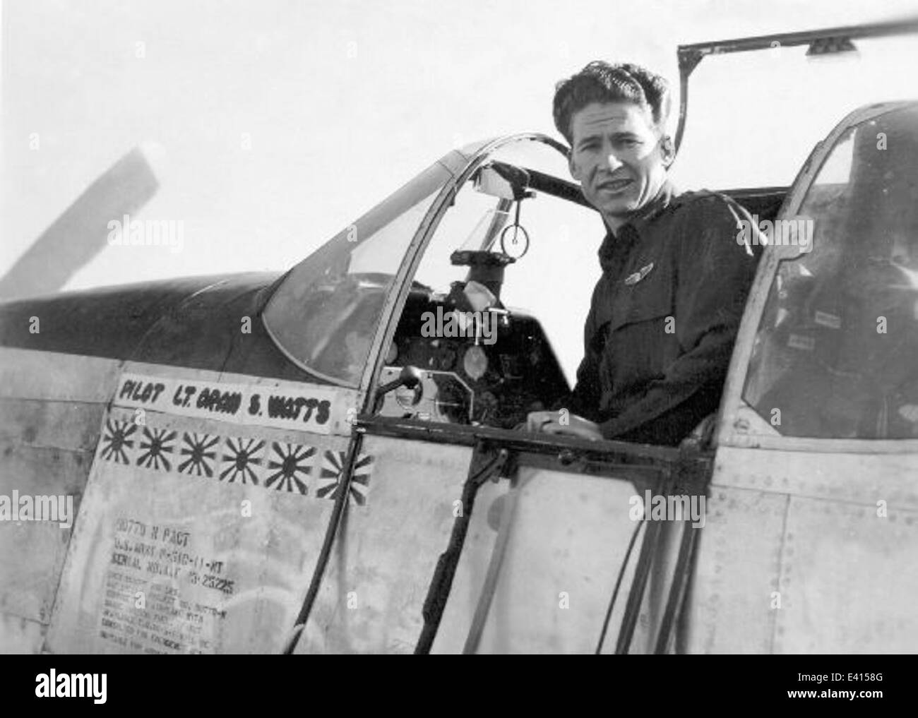 This photograph features Lt. Oran Watts, an ace pilot in the 118th ...