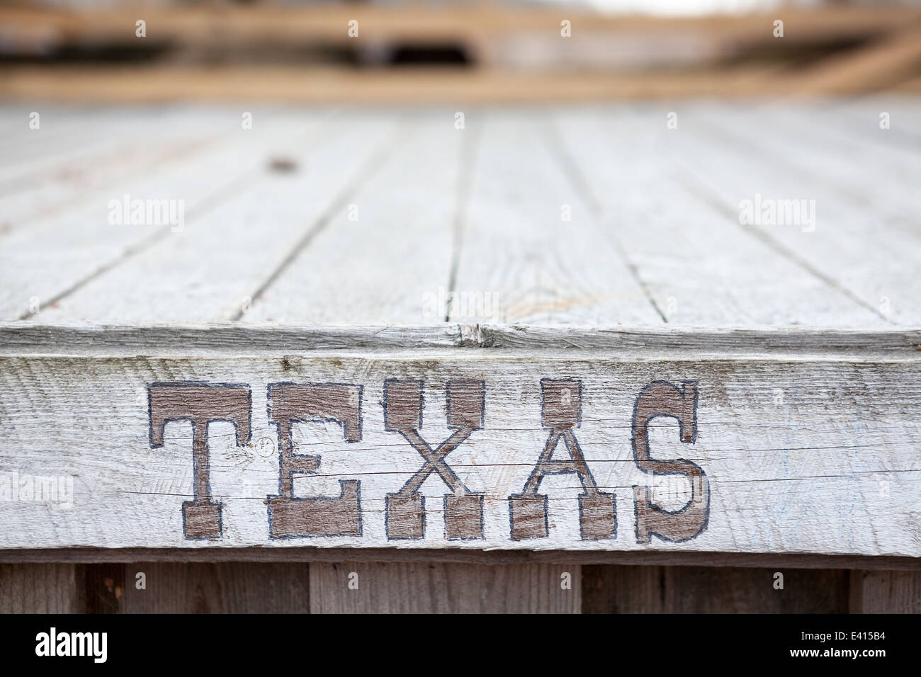 Texas words on wooden plate, inscription Stock Photo - Alamy