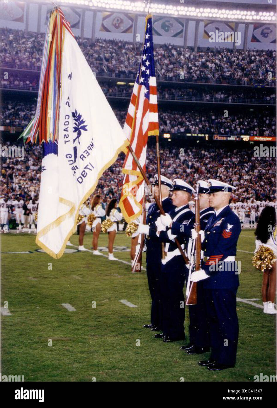 USCG color guard at football game Stock Photo - Alamy