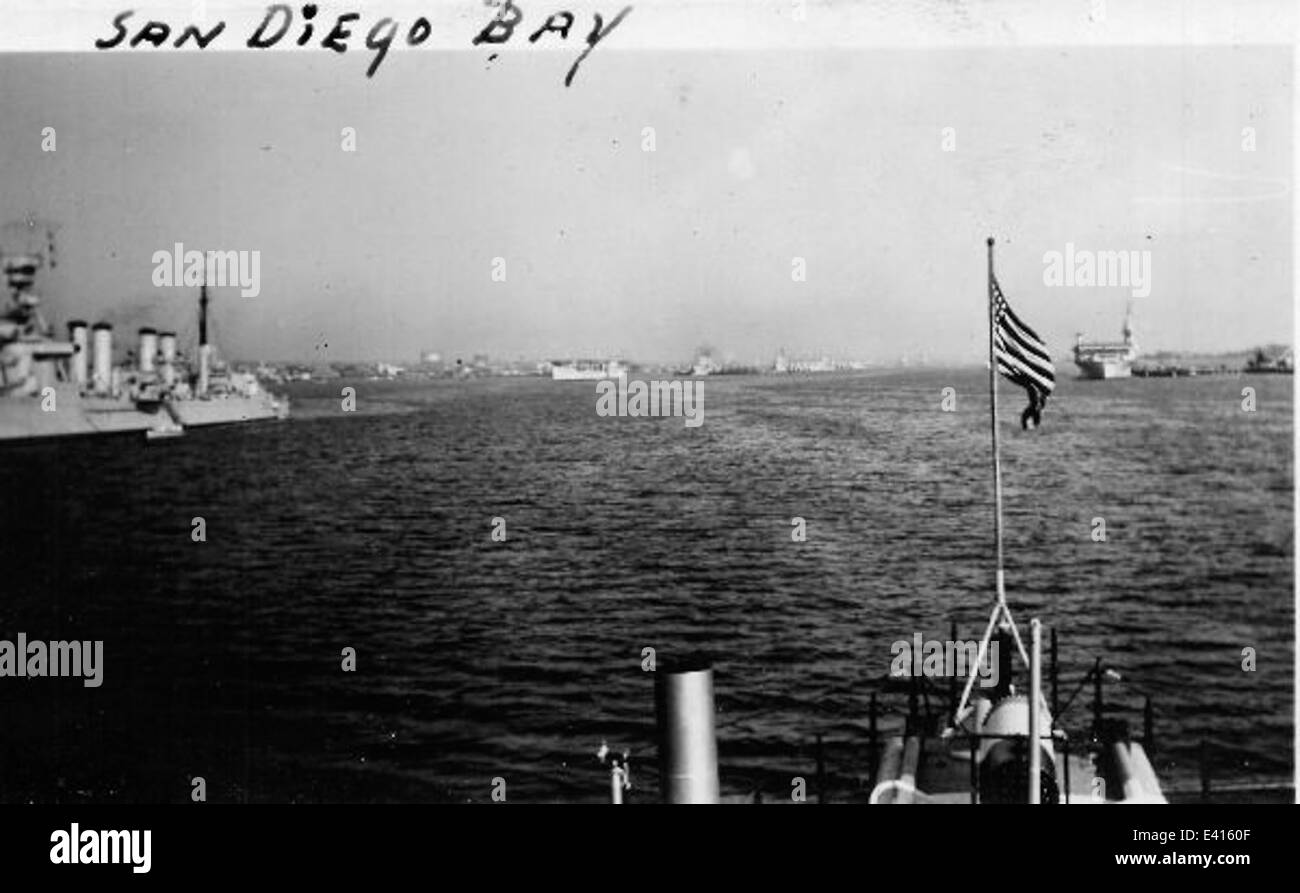 Photograph of San Diego Bay in 1936, with the USS Jupiter (AC-3), USS ...