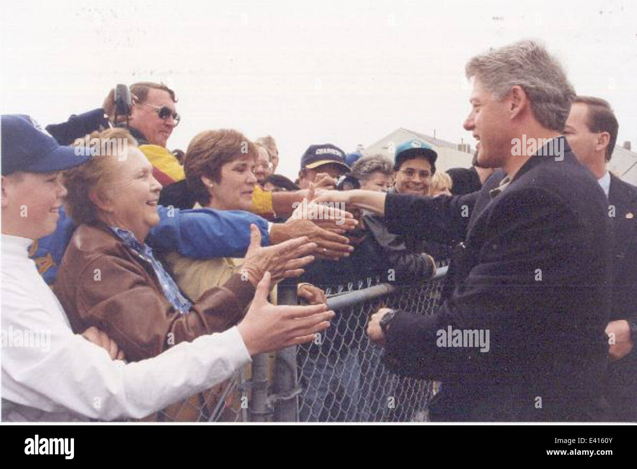 A photograph of President Bill Clinton during his 1994 visit to ...