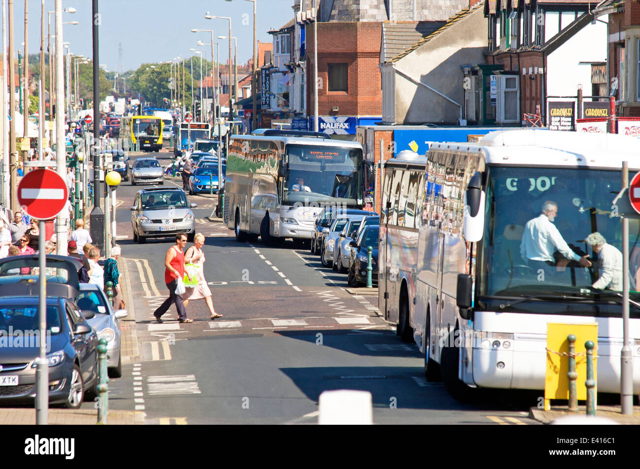 Busy town center road hi-res stock photography and images - Alamy