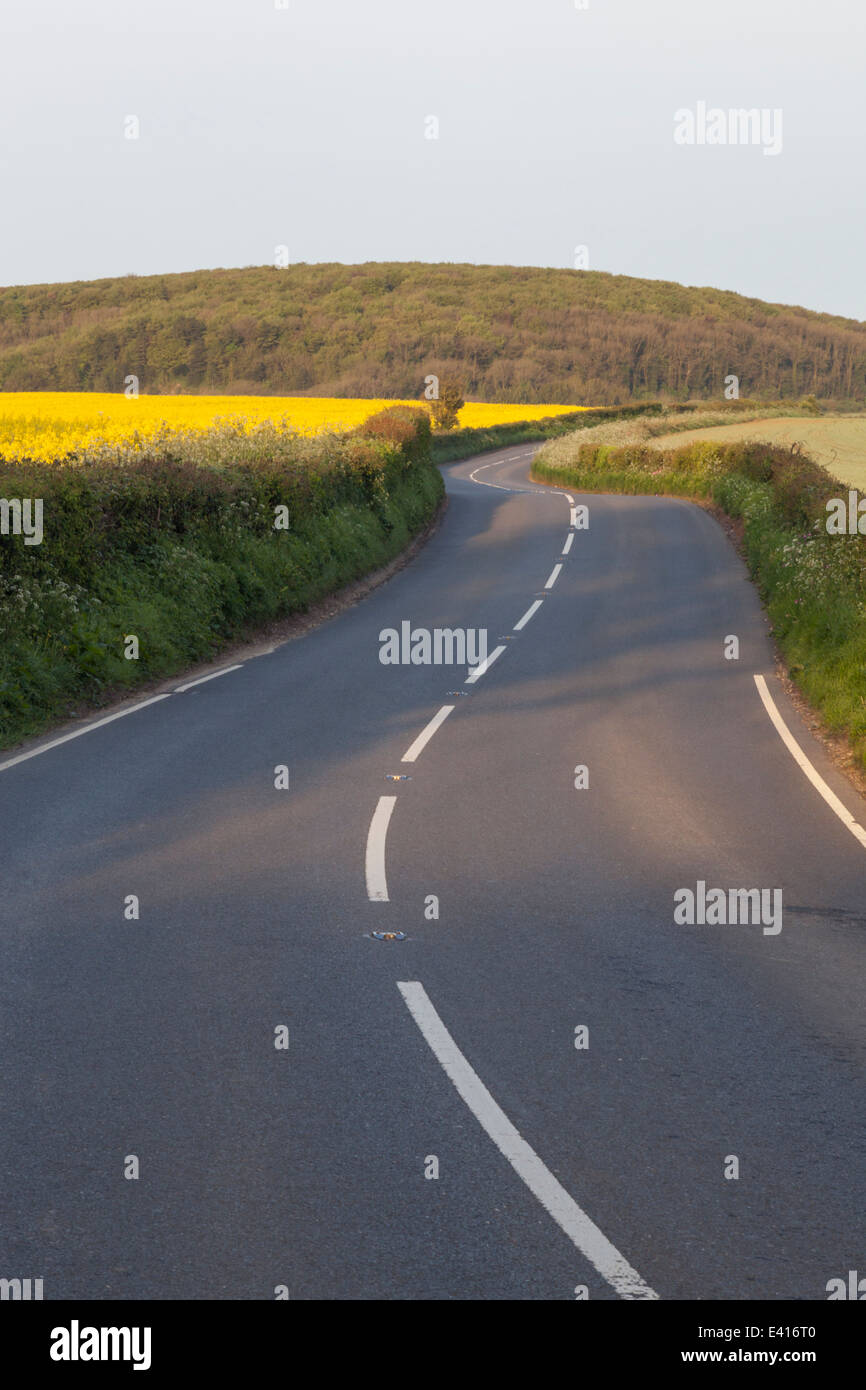 England, Hampshire, Isle of Wight, Empty Road Stock Photo - Alamy