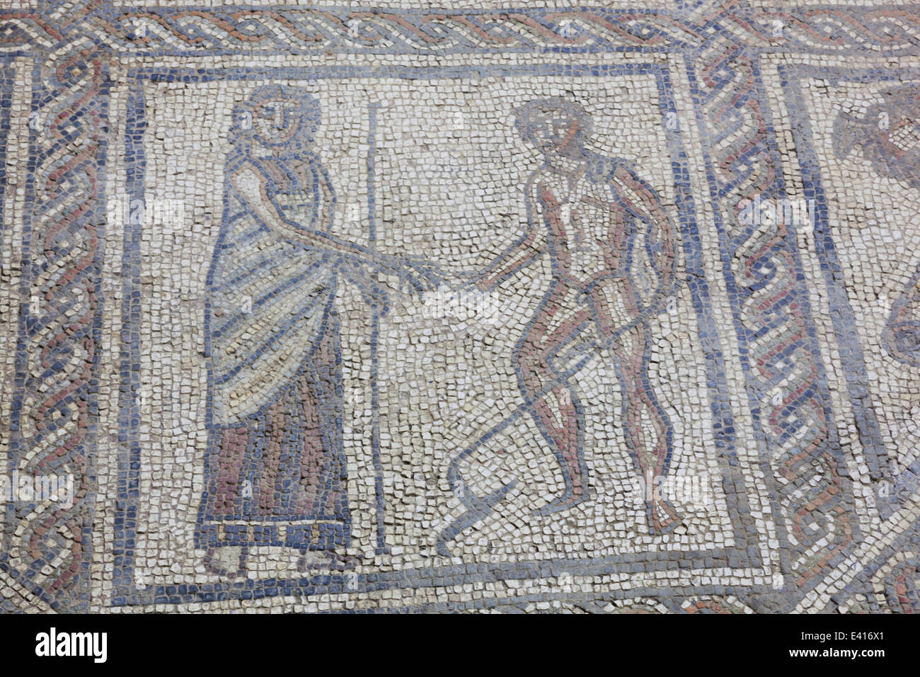 England, Hampshire, Isle of Wight, Brading Roman Villa, Mosaic of Ceres ...