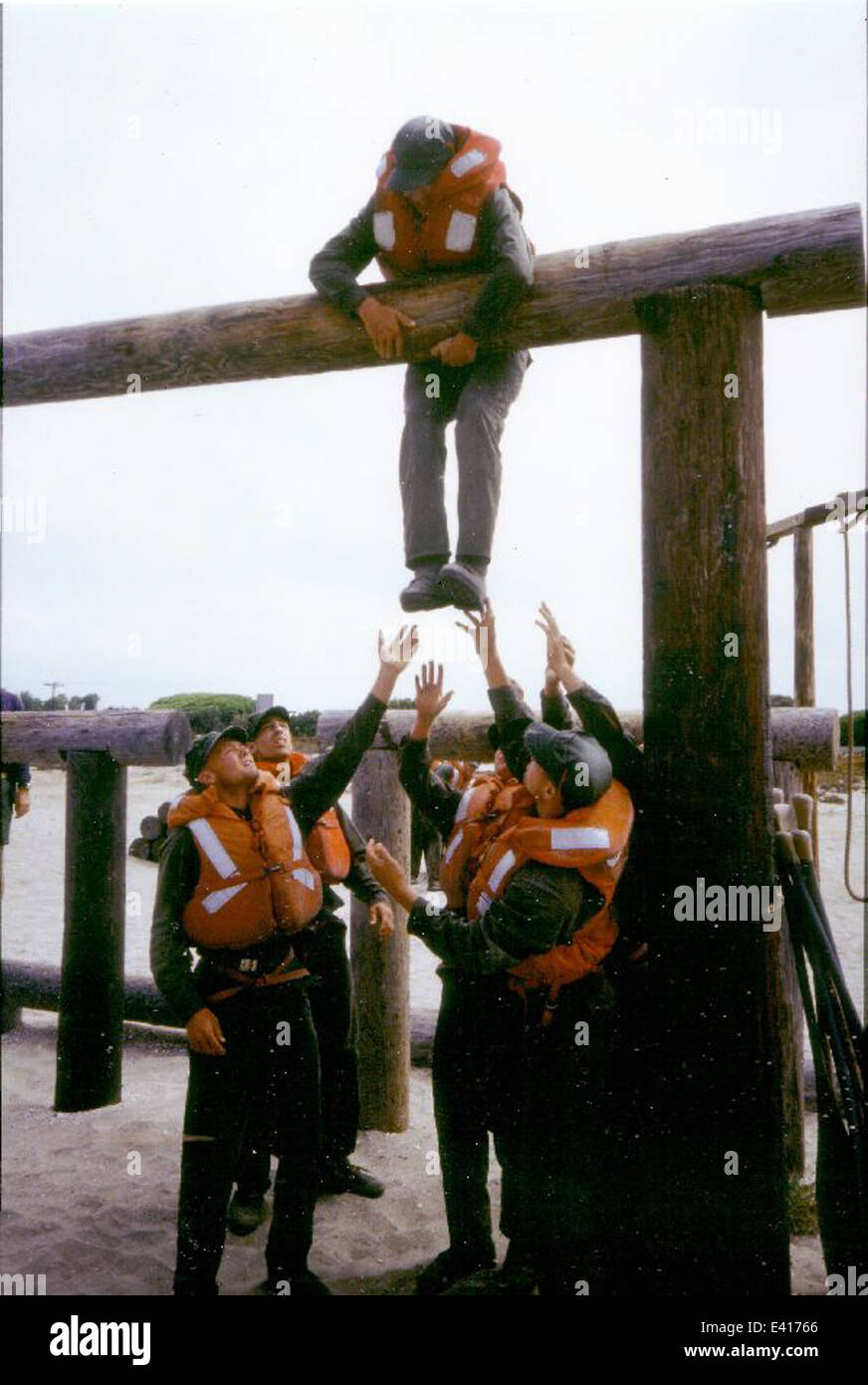 A photograph of a military training team, known as the 'Buds' team ...