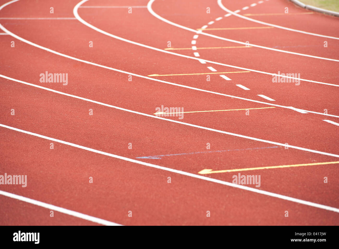Exercise on running track and field all weather athletics surface ...