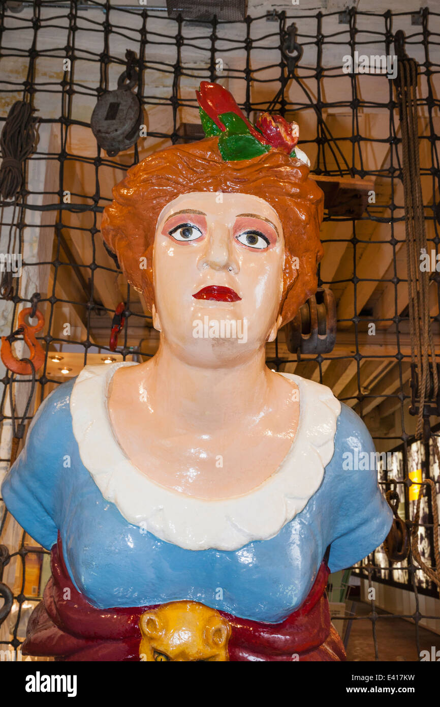 England, Kent, Chatham Historic Dockyard, Ship's Figurehead Stock Photo ...