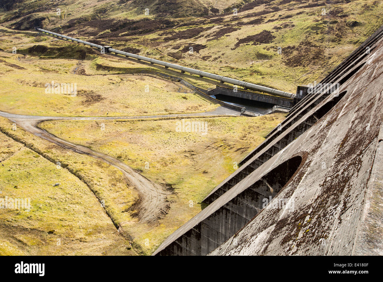 The Lawers hydro dam on Lochan na Lairige below Meall nan Tarmachan ...