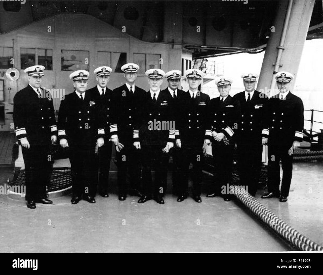 This image features Admiral Joseph Reeves along with other admirals ...