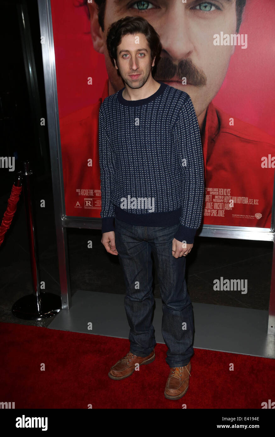 Premiere Of Warner Bros. Pictures' "Her." Featuring: Simon Helberg ...