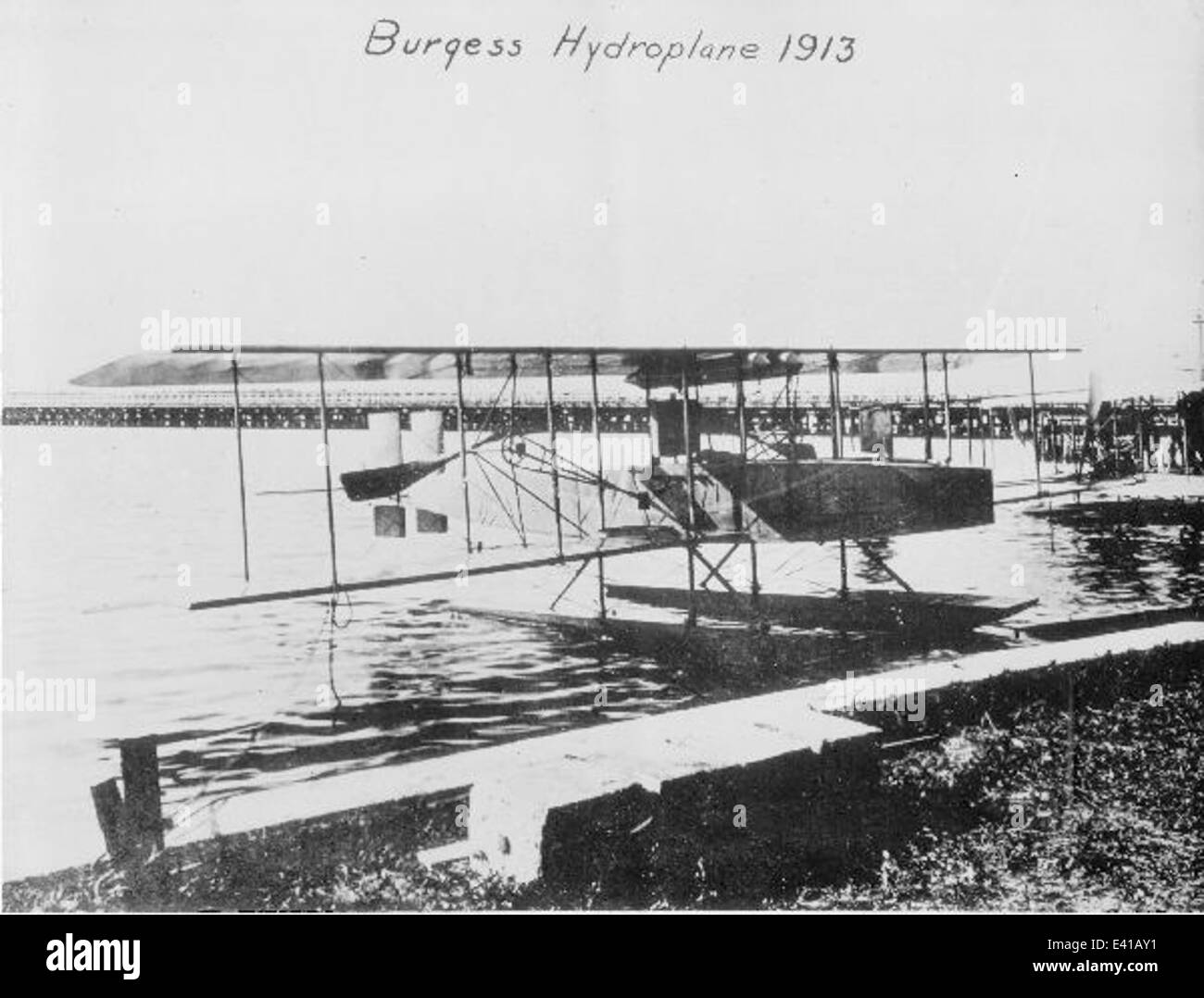 The 1913 Burgess Hydroplane, a biplane designed by the Burgess Company ...