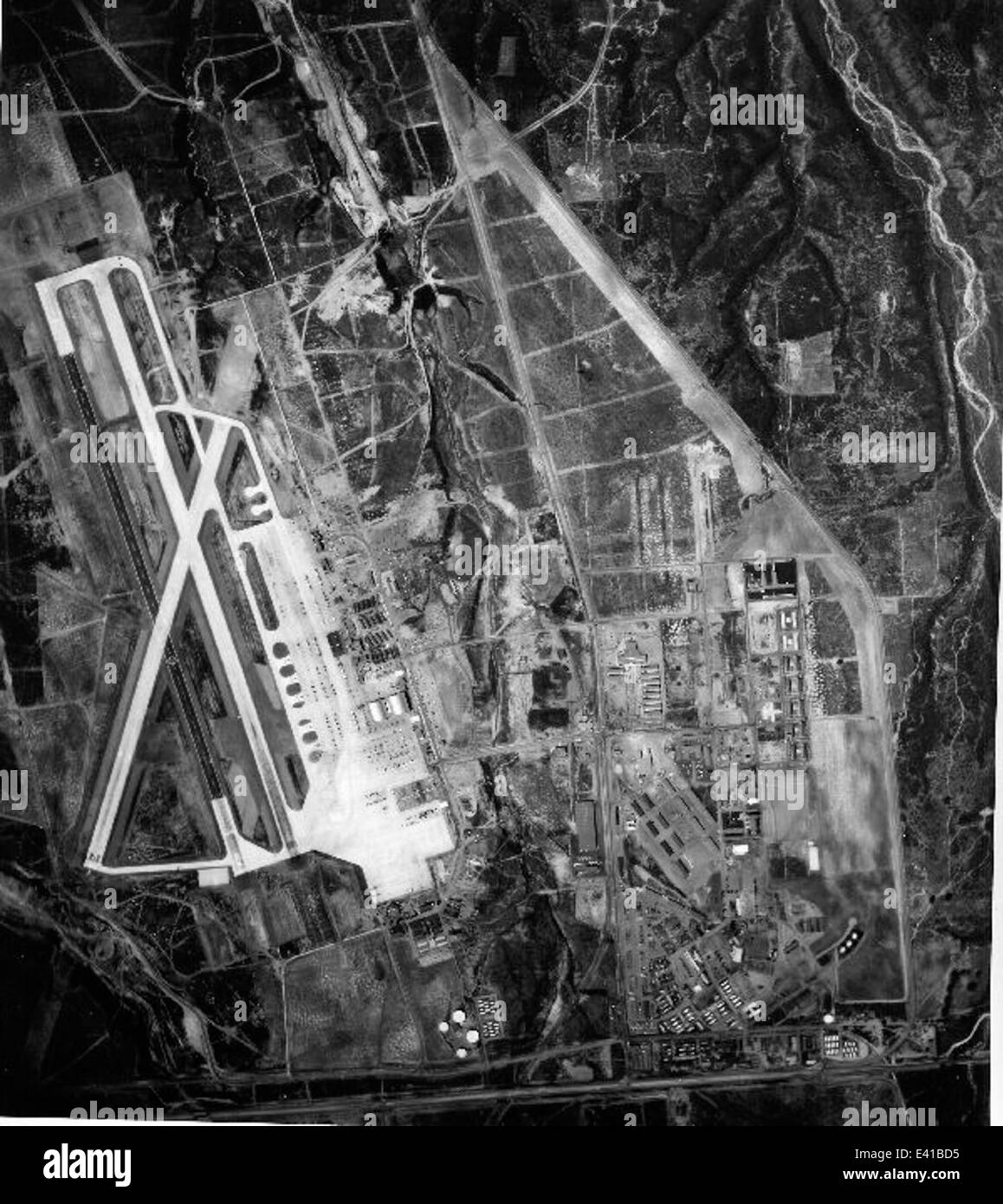 An overhead view of Naval Air Station Miramar, showcasing the layout ...