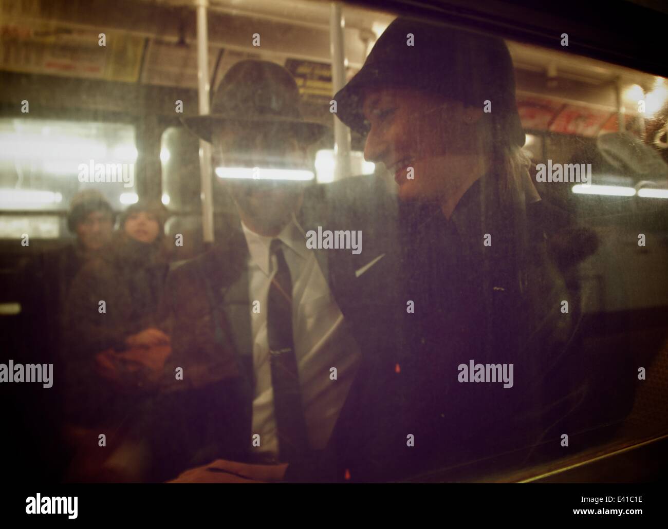 Metropolitan Transit Authority (MTA) 'Nostalgia' vintage subway train sits in the West 4th ...