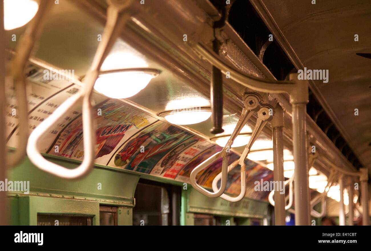 Metropolitan Transit Authority (MTA) 'Nostalgia' vintage subway train sits in the West 4th ...