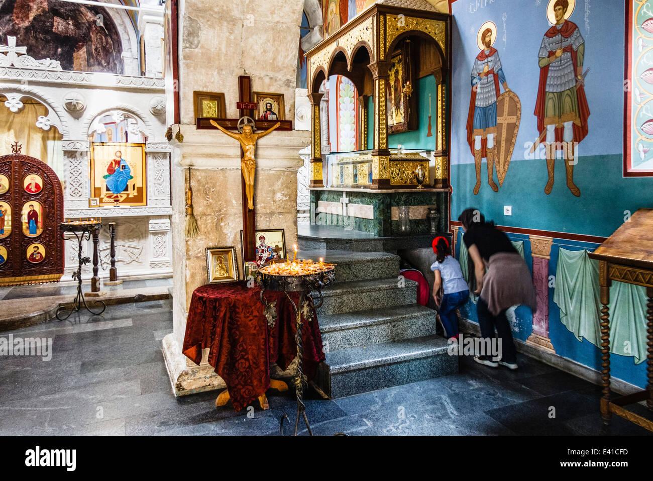Motsameta monastery, Georgia. According to tradition crawling three ...