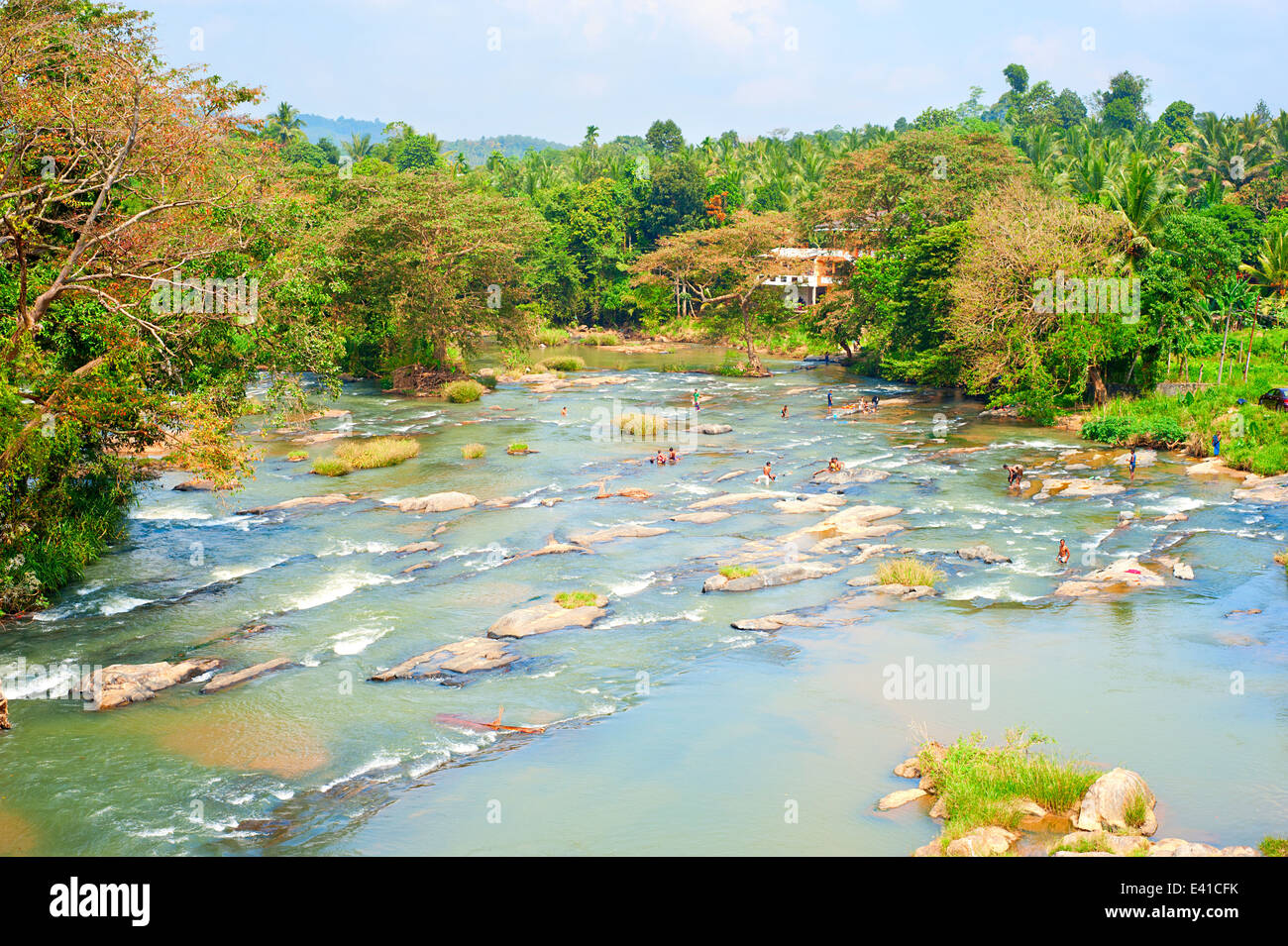 Locals swimming in mountain river in Sri Lanka Stock Photo - Alamy