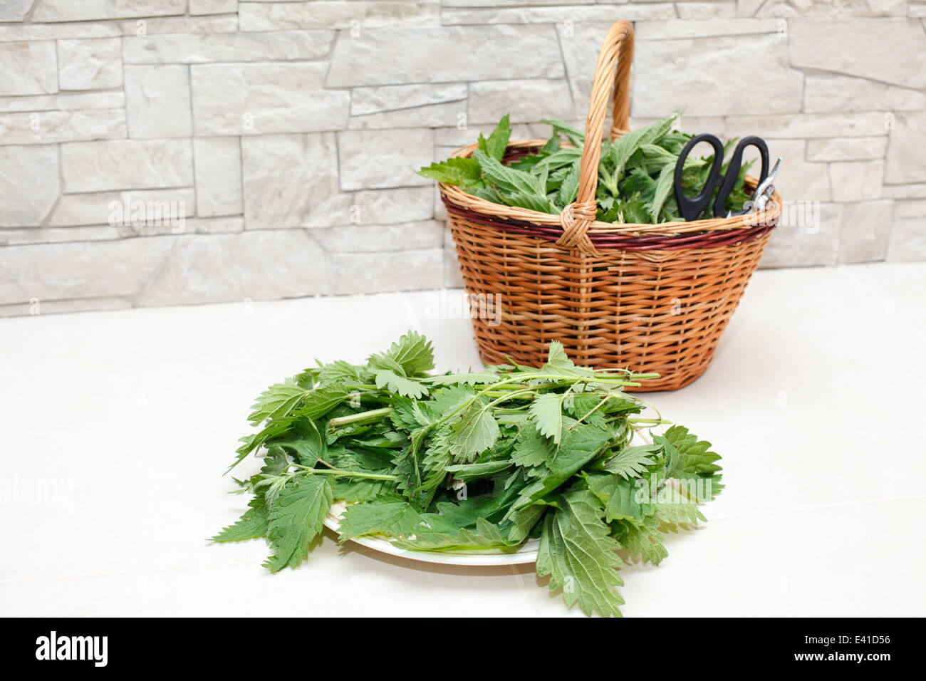 Nettles basket hi-res stock photography and images - Alamy
