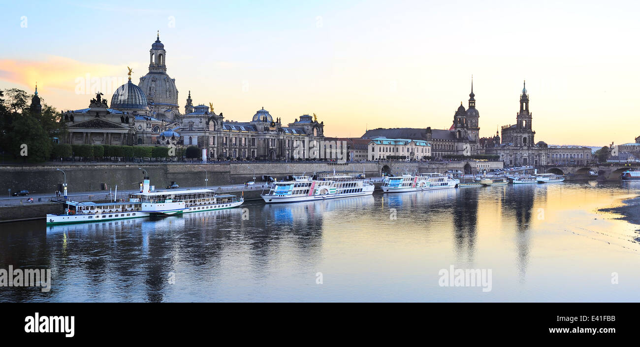 Skyline of Dresden in the colorful sunset. Germany Stock Photo - Alamy