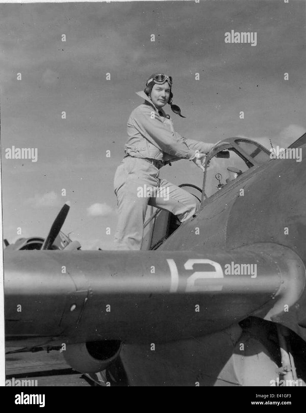 The Grumman F4F Wildcat aircraft from VF-9 aboard the USS Ranger (CV-4 ...