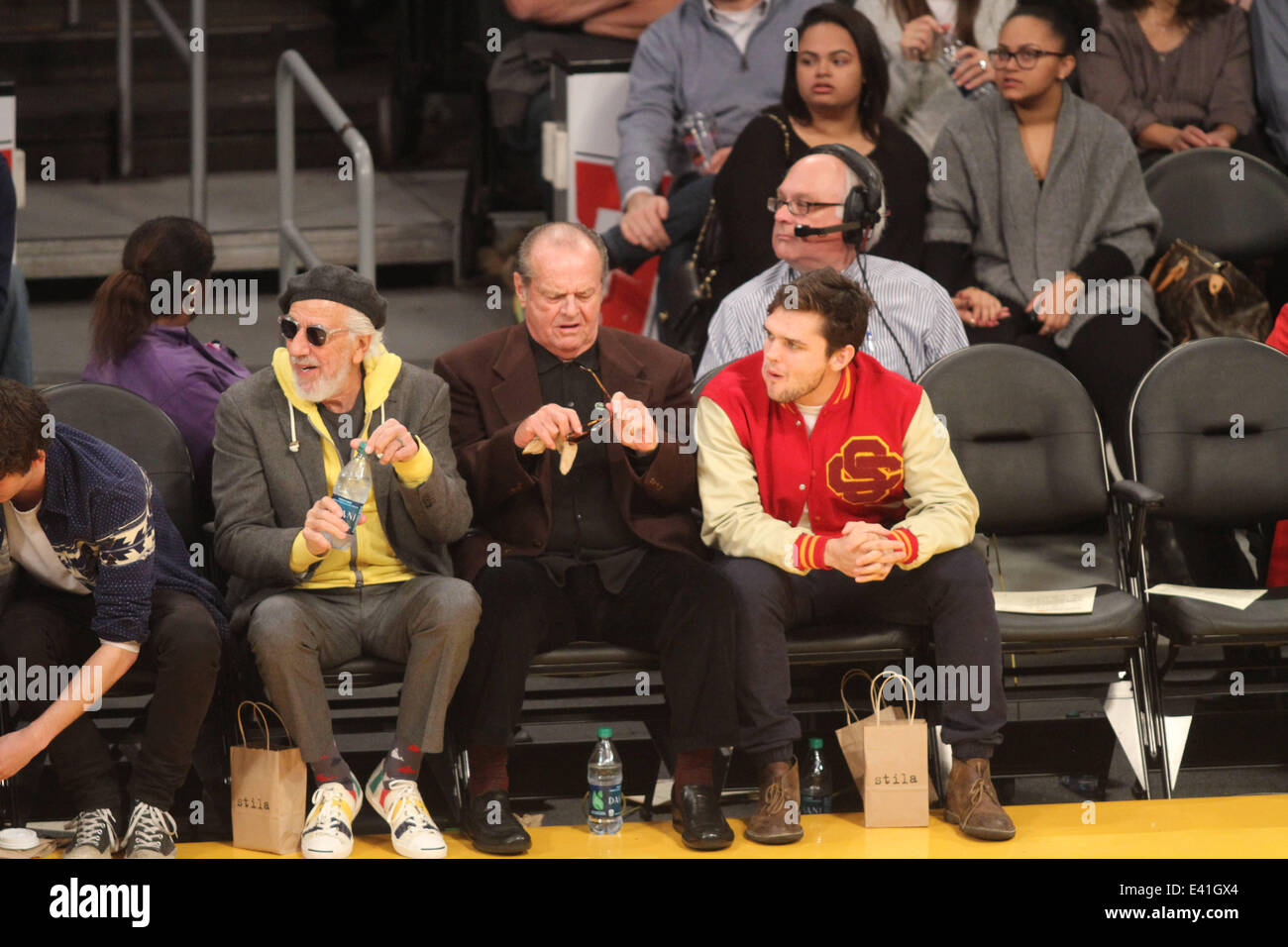 Friday December 20, 2013; Celebs out at the Lakers game. The Los ...