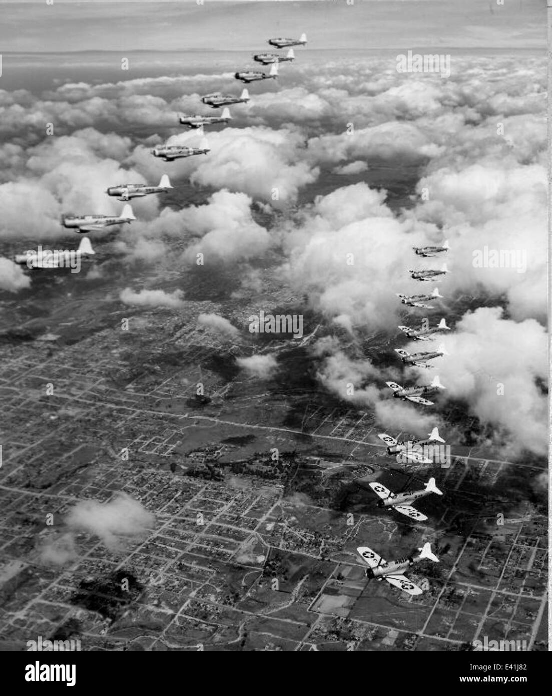 The VB-3 squadron forms up with the SB2U-2 Vindicator, showcasing the ...