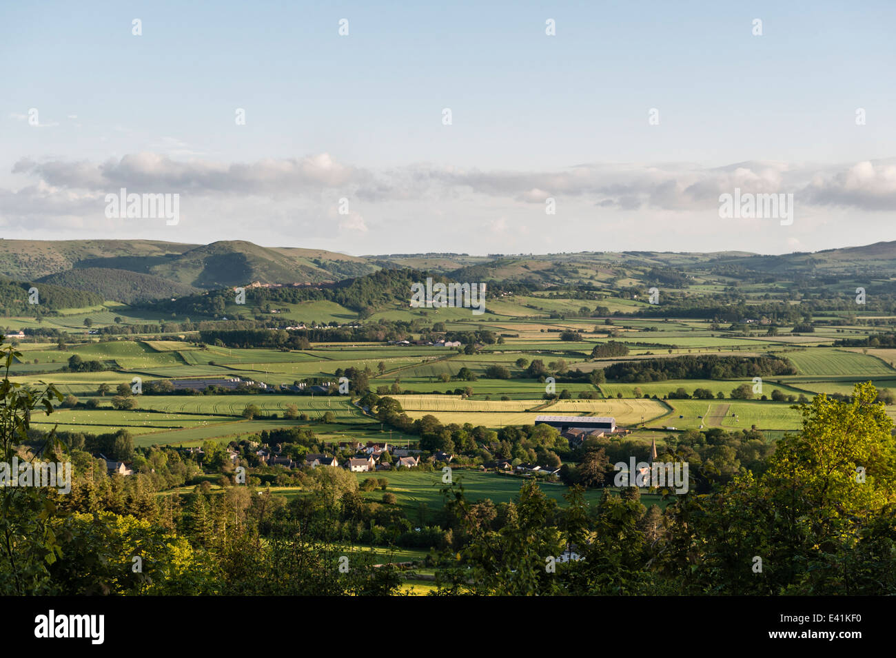 Radnorshire, Wales, UK. A summer view over Radnor Valley, or the Walton ...
