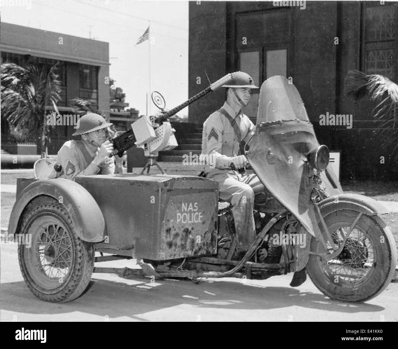 A photograph from 1942 showing USMC security personnel in the Pacific ...