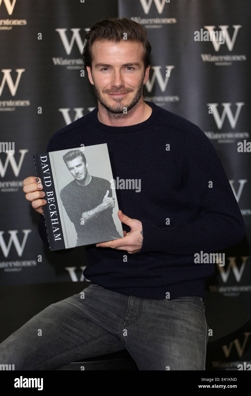 David Beckham signs copies of his new book entitled 'David Beckham' at ...