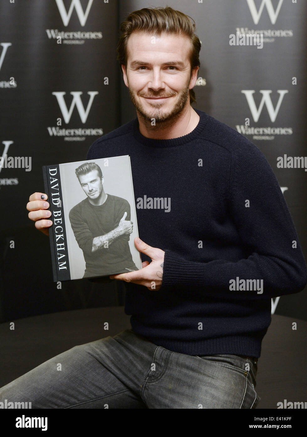 David Beckham signs copies of his new book entitled 'David Beckham' at ...