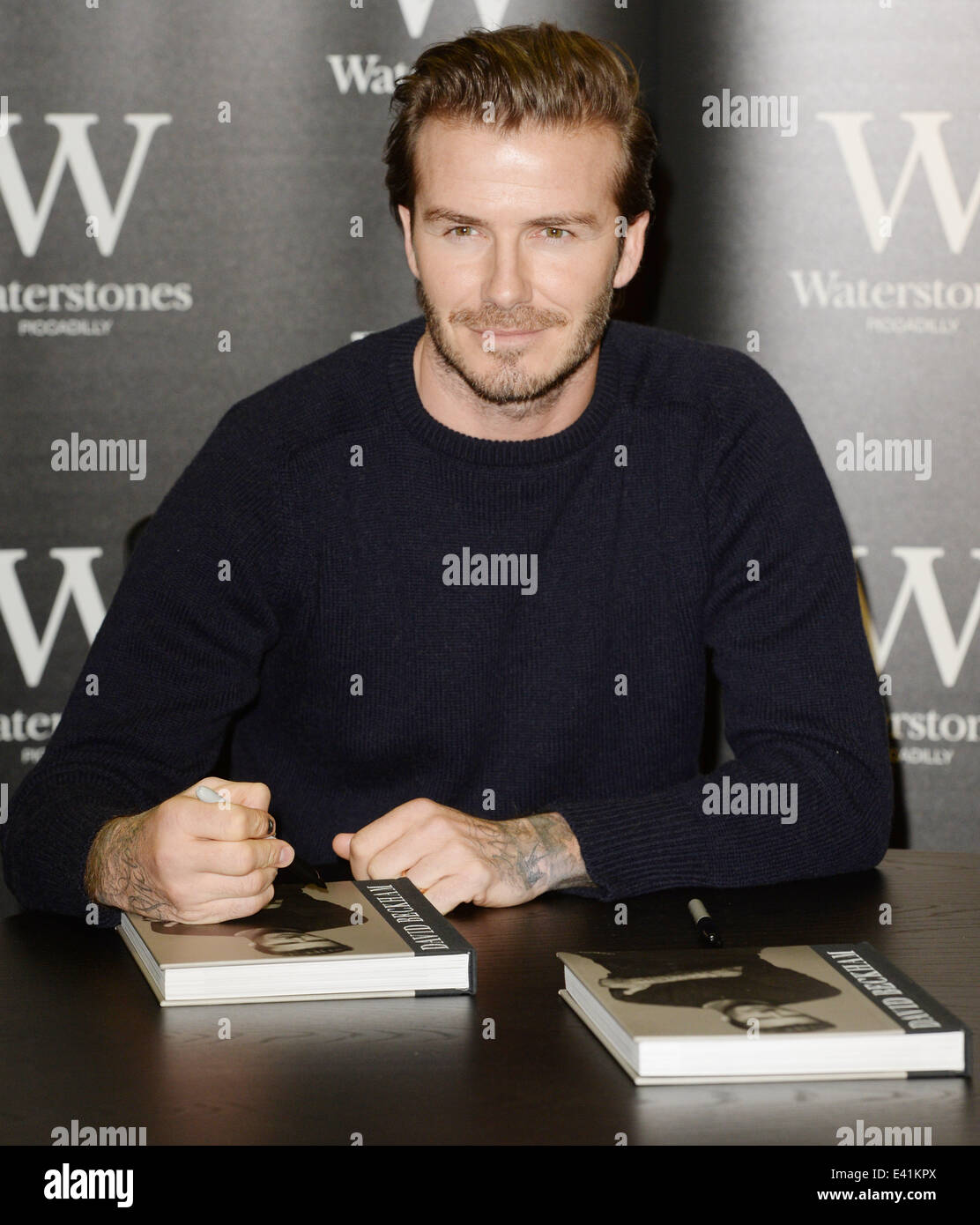 David Beckham signs copies of his new book entitled 'David Beckham' at ...