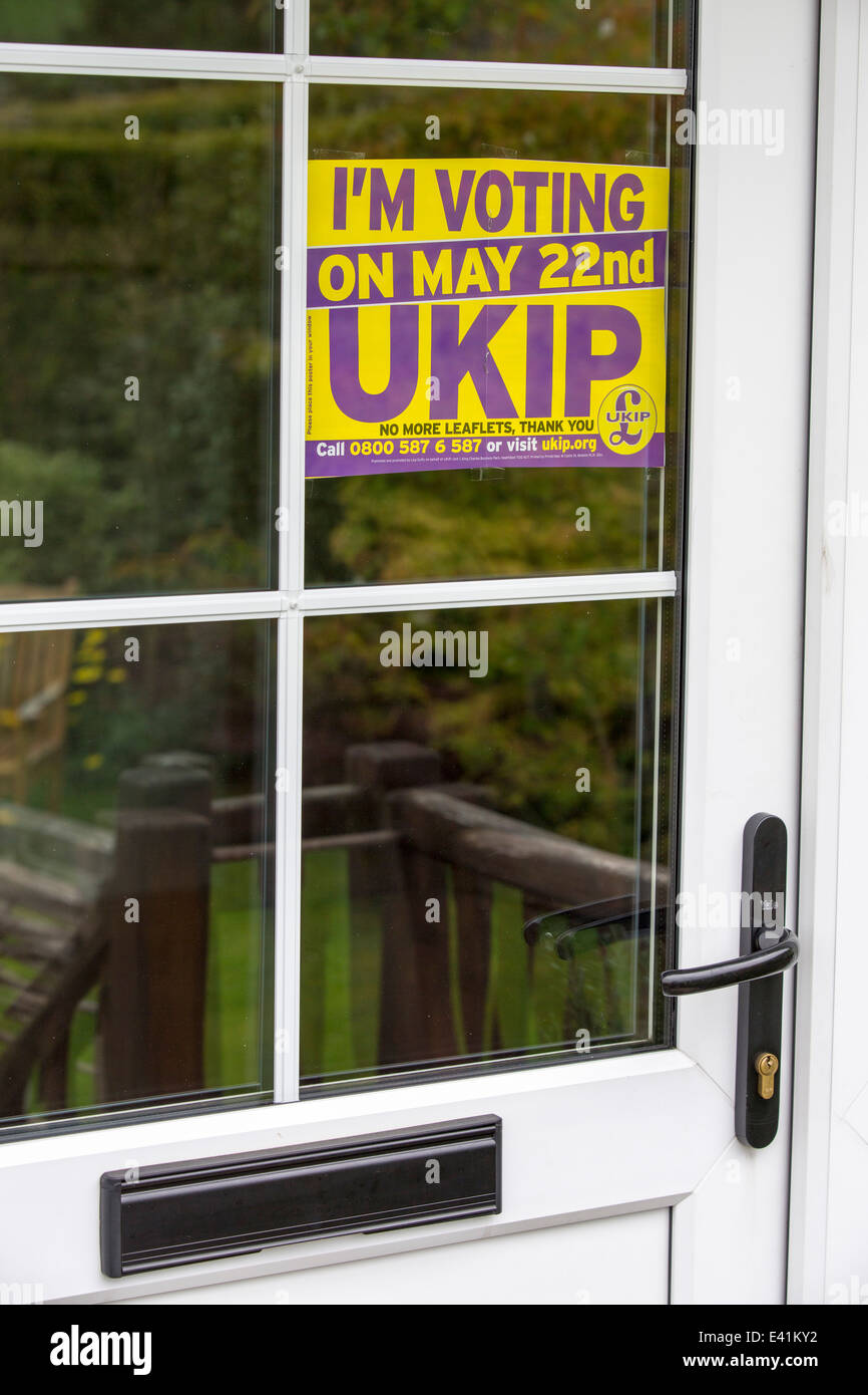 A UKIP poster in a supporters window Stock Photo - Alamy