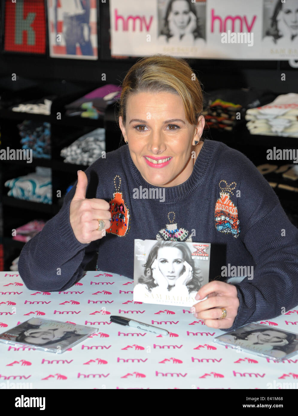 X Factor winner Sam Bailey signing copies of her single 'Skyscraper' at ...