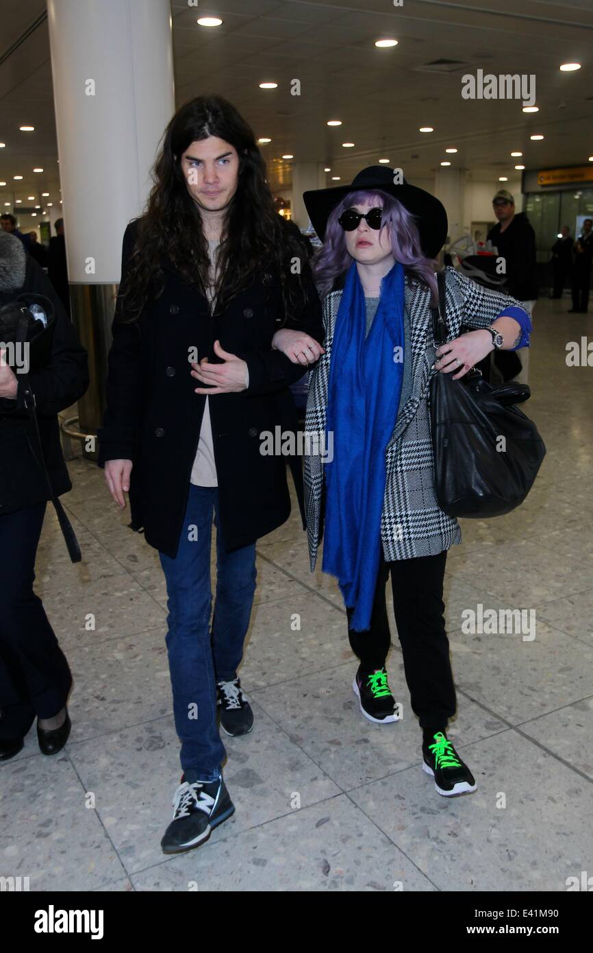 Kelly Osbourne and fiance Matthew Mosshart arrive at Heathrow airport ...