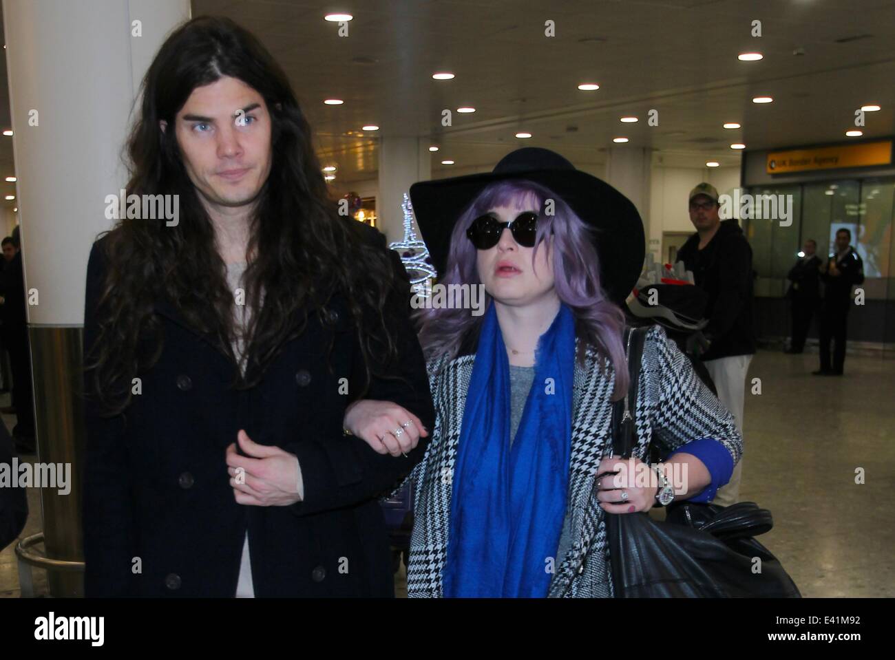 Kelly Osbourne and fiance Matthew Mosshart arrive at Heathrow airport ...