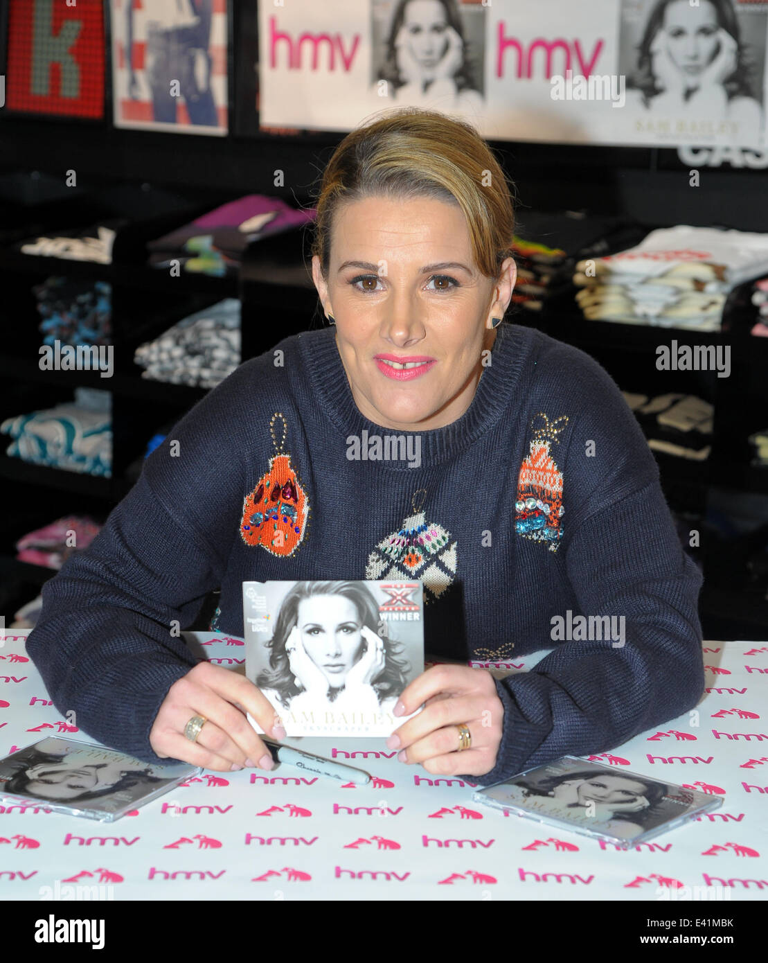 X Factor winner Sam Bailey signing copies of her single 'Skyscraper' at ...