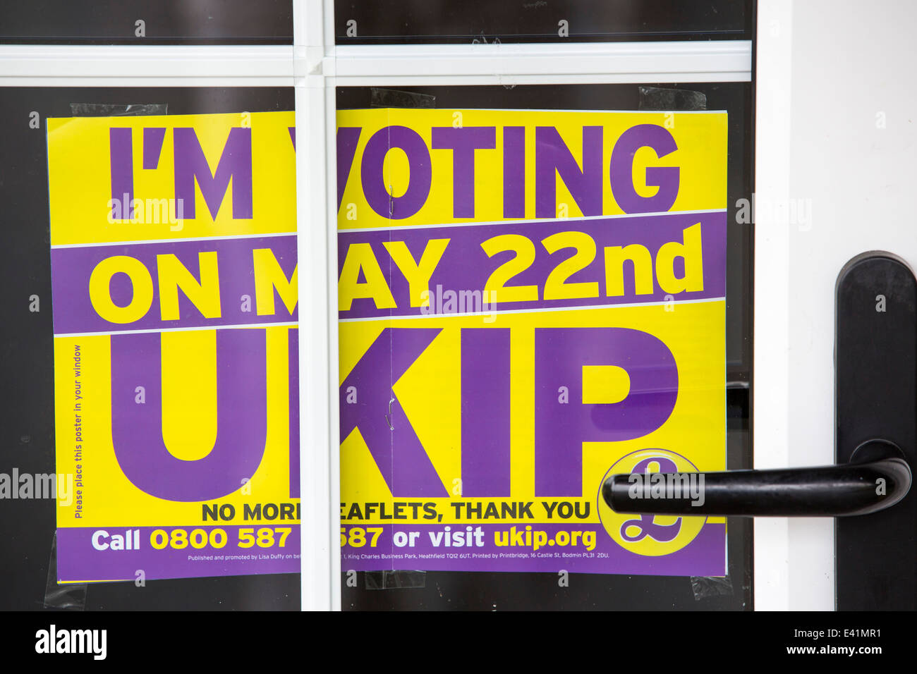 A UKIP poster in a supporters window Stock Photo - Alamy