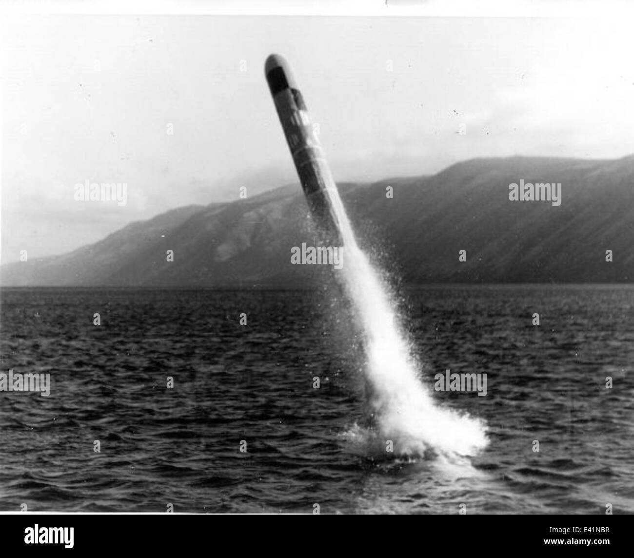 Photograph of a Tomahawk cruise missile being launched from a submarine ...