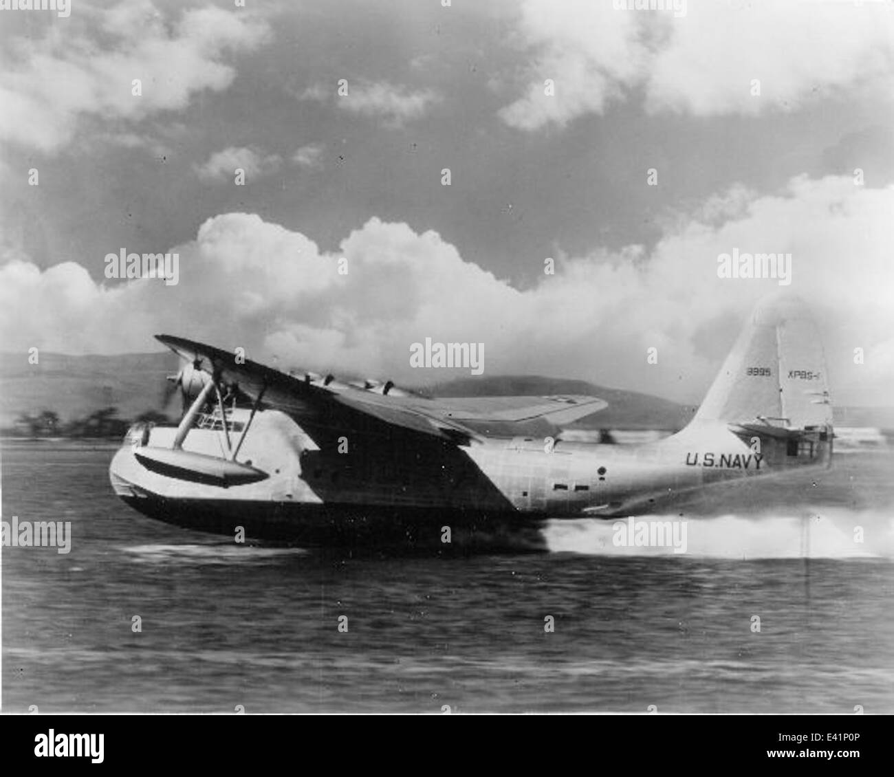 A photograph of the Sikorsky XPBS-1, a prototype U.S. Navy amphibious ...