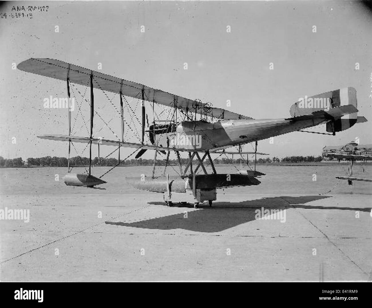 A photograph of a Paul Schmitt seaplane from 1918, showcasing the early ...
