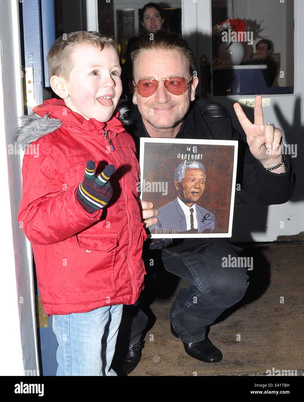 U2's Bono meets his youngest fan Sean Paul (4) from Clondakin as he was ...