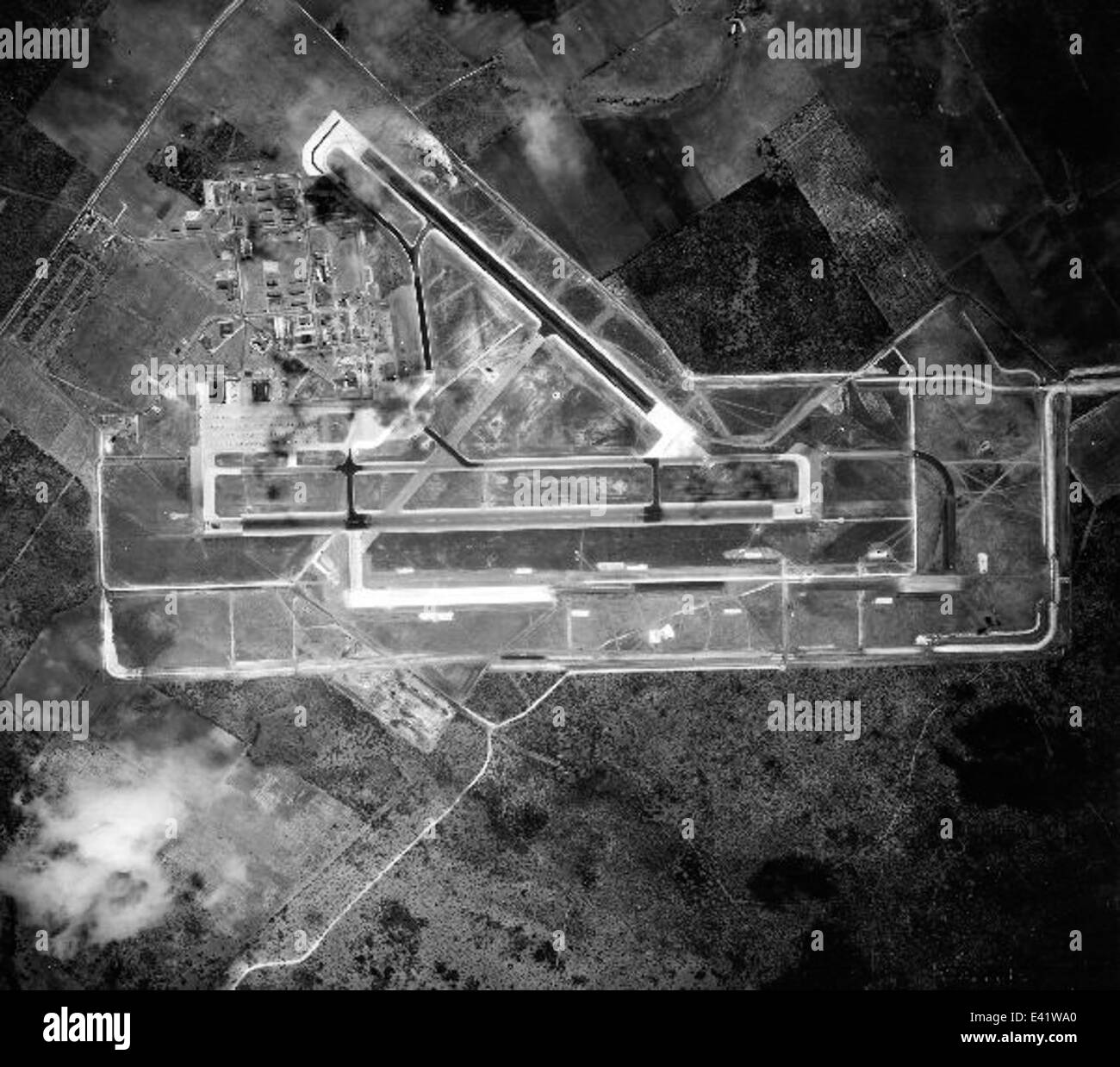 A photograph taken at the Naval Air Station (NAAS) Chase Field, showing ...