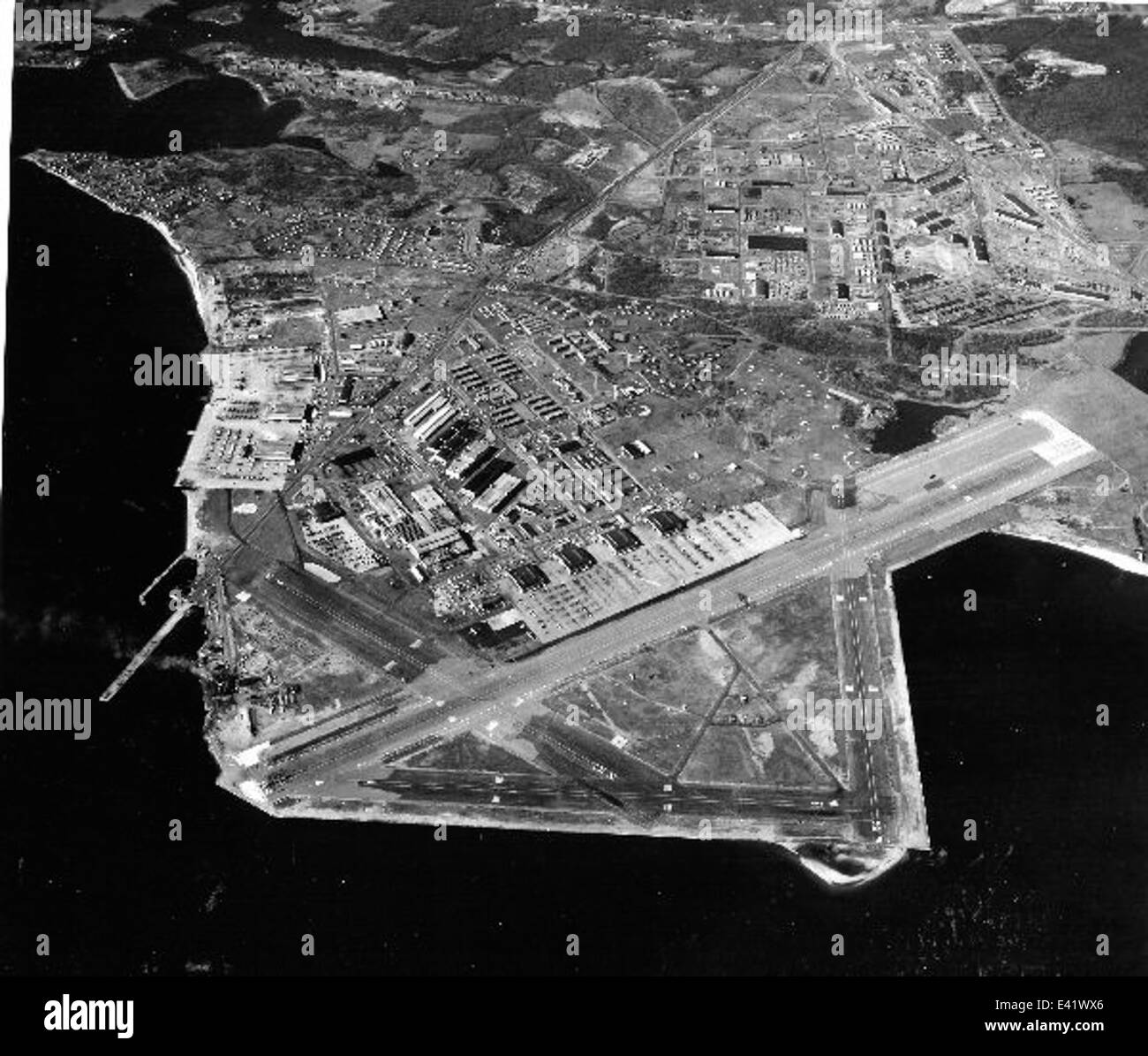 A photograph of the Quonset Point Naval Base, showcasing its ...