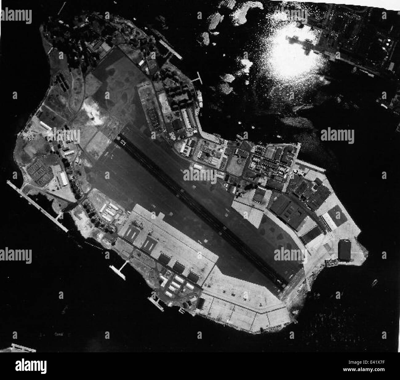 An aerial photograph of Ford Island, taken from above the Naval Air ...