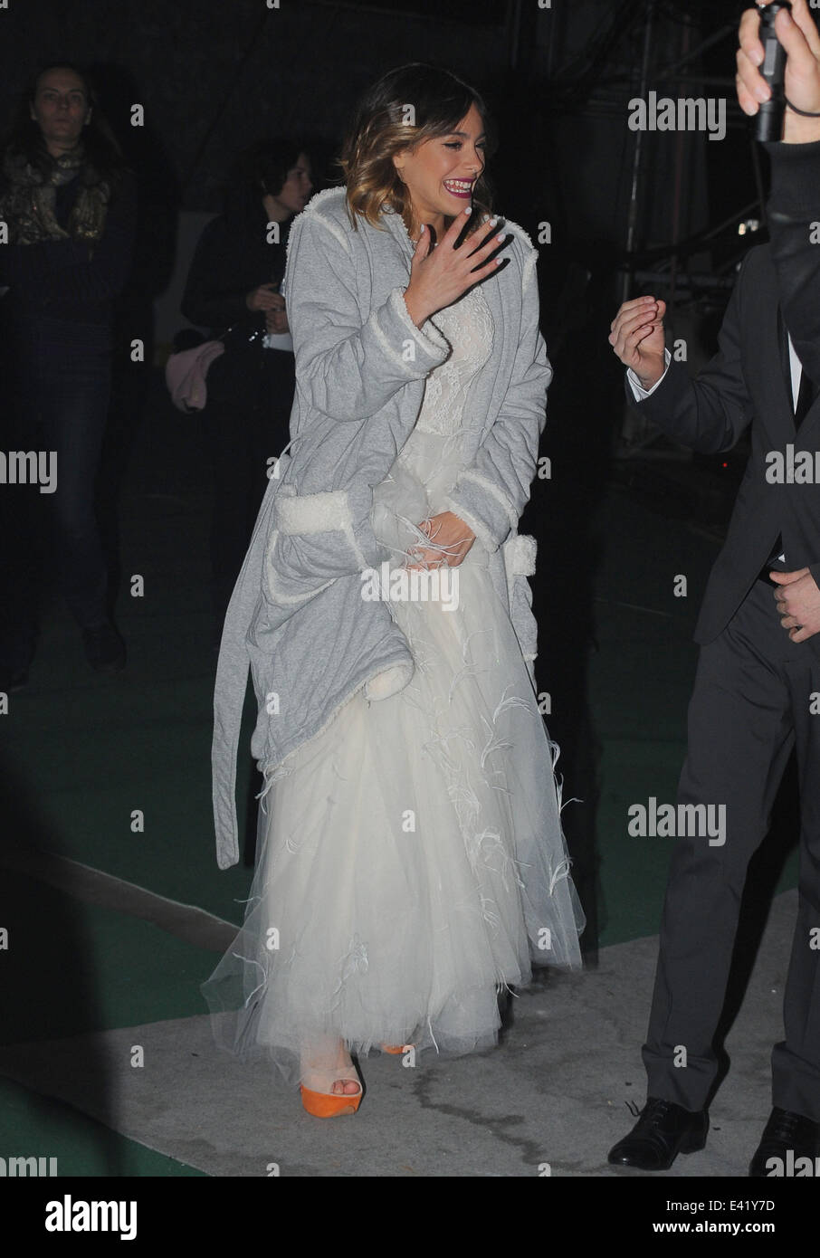 Singer Martina Stoessel backstage before performing on Italian TV show ...